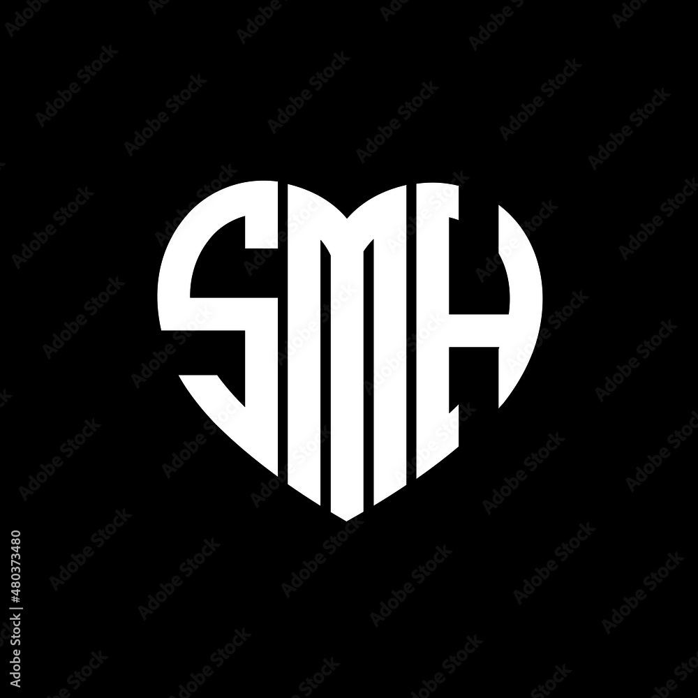 SMH letter logo design on black background.SMH creative initials letter ...