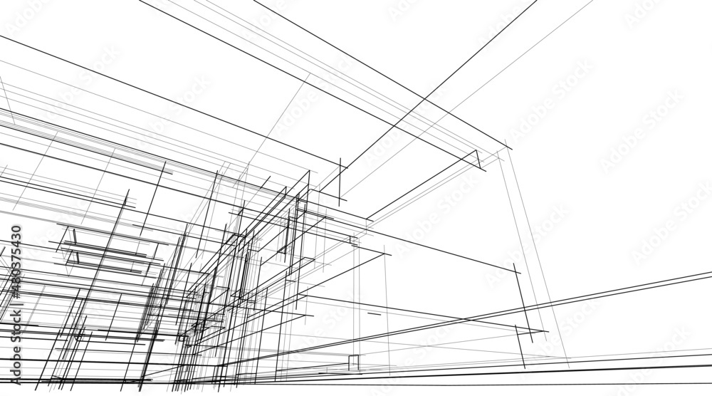 Modern architecture sketch vector illustration Stock Vector | Adobe Stock