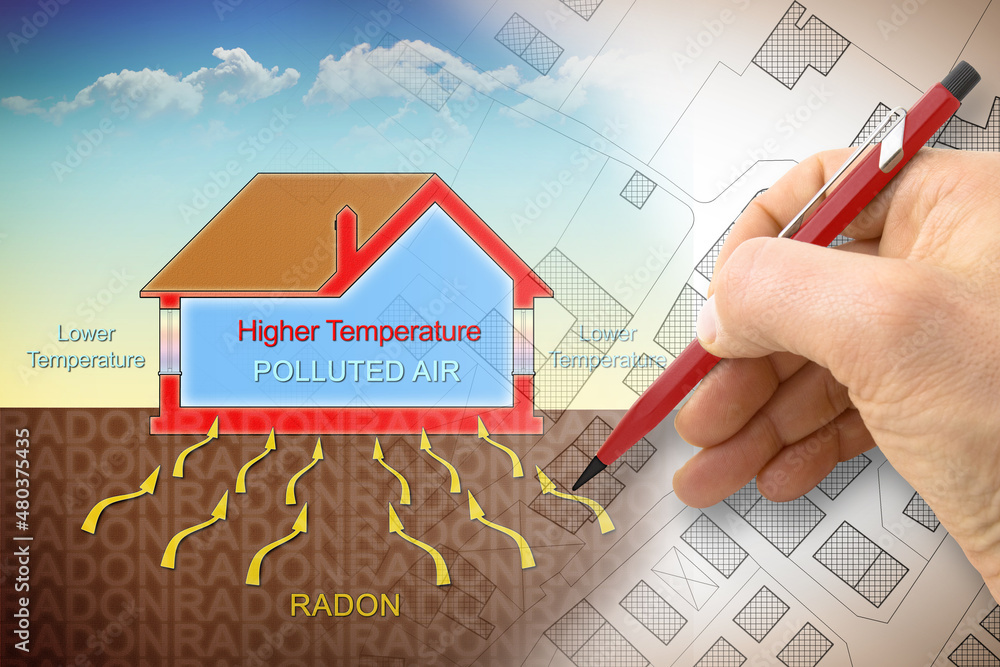Hand drawing about how radon gas enters into our homes due to the ...