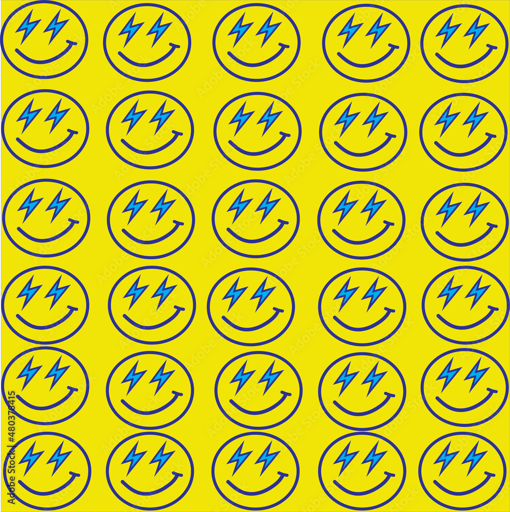 Vector illustration of a yellow lightning bolt emoticon thunder emoji ...