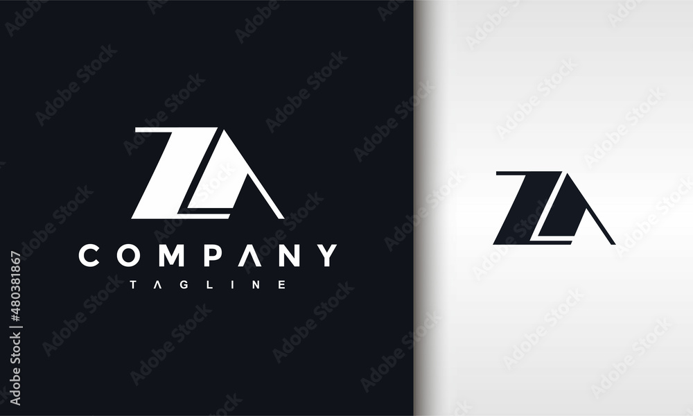 monogram letter ZA logo Stock Vector | Adobe Stock