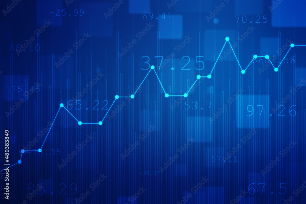 Business Growth graph on technology background, Futuristic raise arrow ...