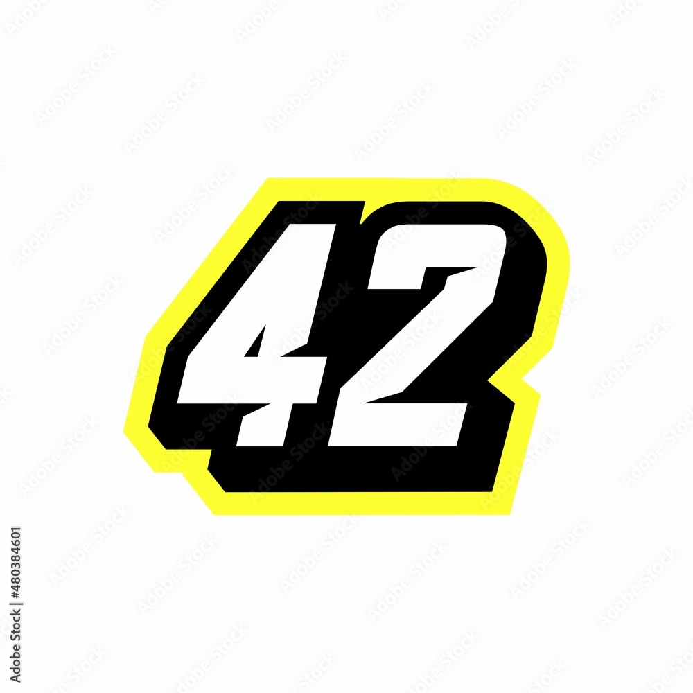 Racing number 42 logo design inspiration Stock Vector | Adobe Stock