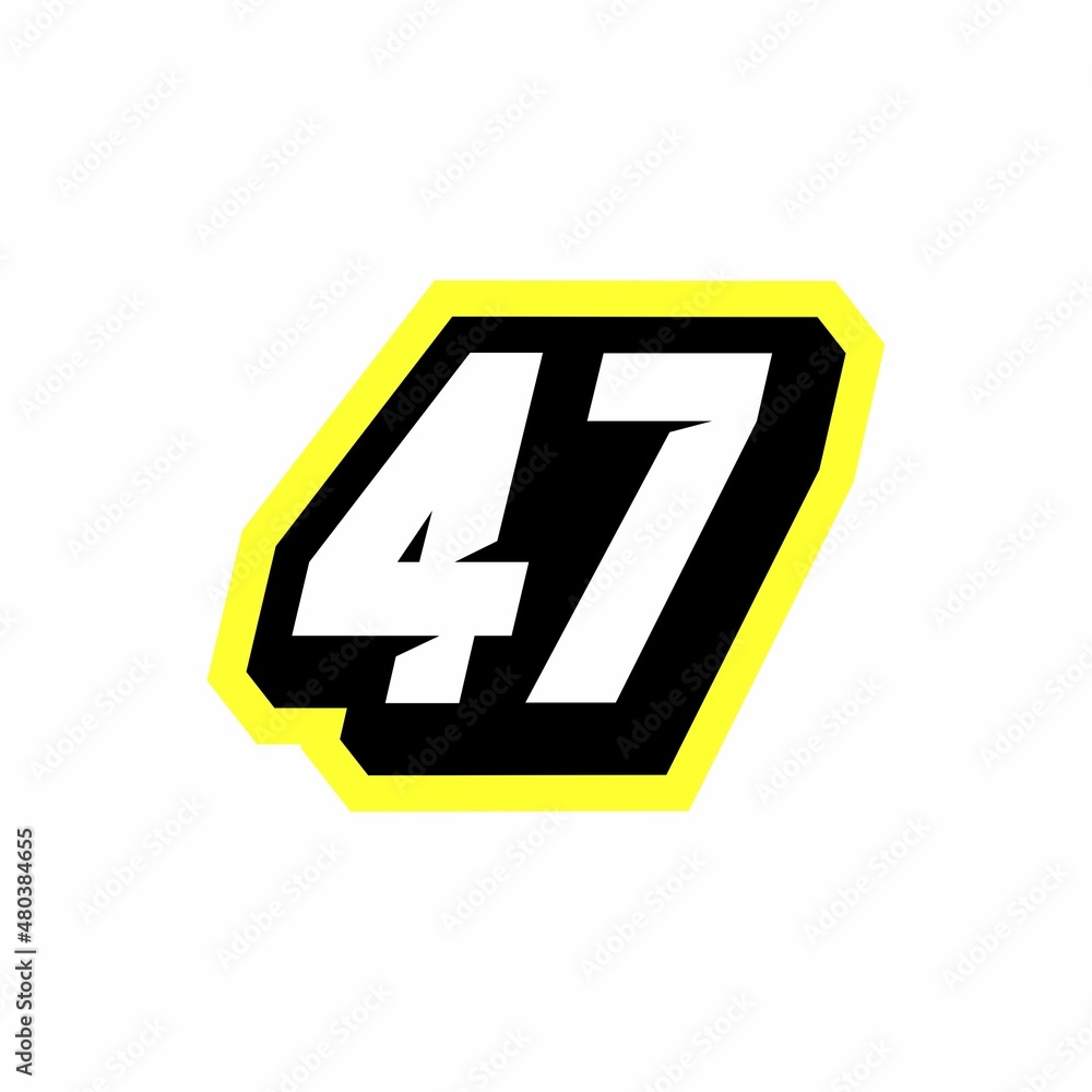 Racing number 47 logo design inspiration Stock Vector | Adobe Stock