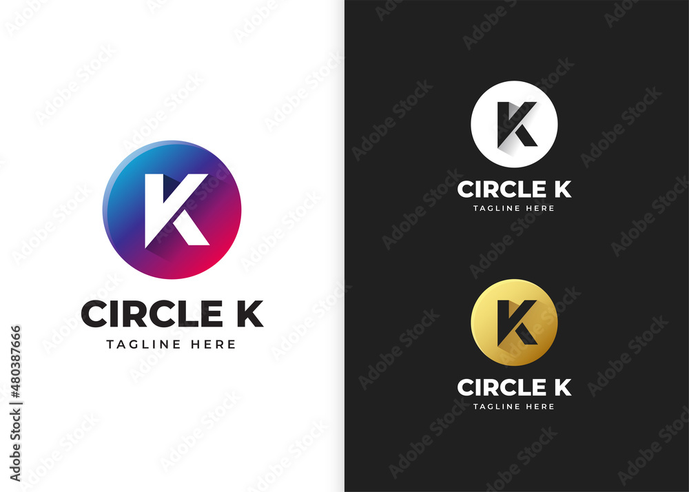 Letter K logo vector illustration with circle shape design Stock Vector ...