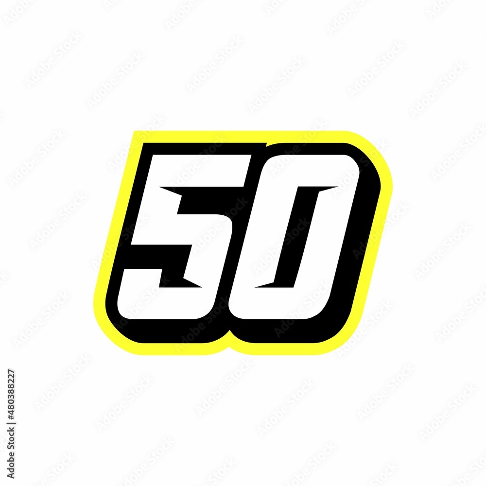 Racing number 50 logo design inspiration Stock Vector | Adobe Stock