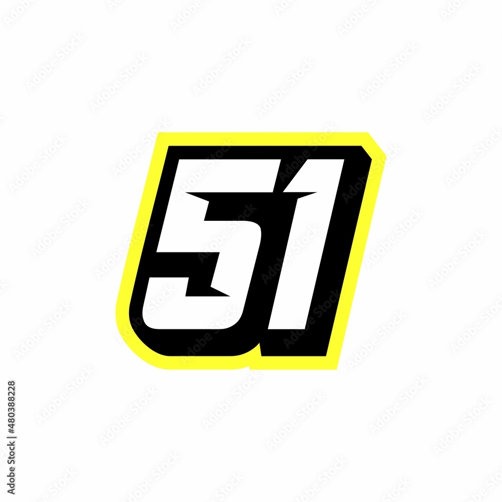 Racing number 51 logo design inspiration Stock Vector | Adobe Stock