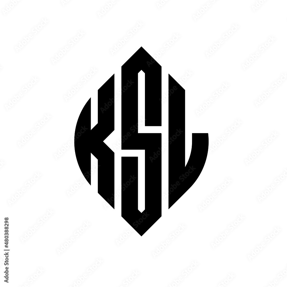 KSL circle letter logo design with circle and ellipse shape. KSL ...