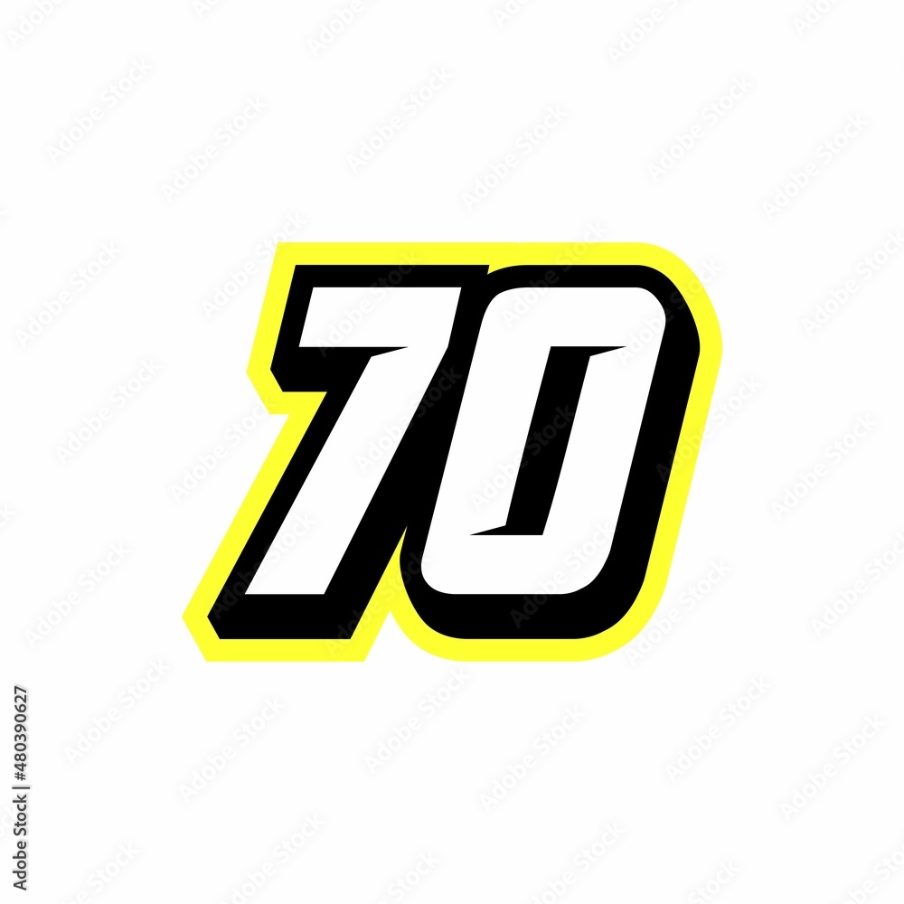 Racing number 70 logo design inspiration vector de Stock | Adobe Stock
