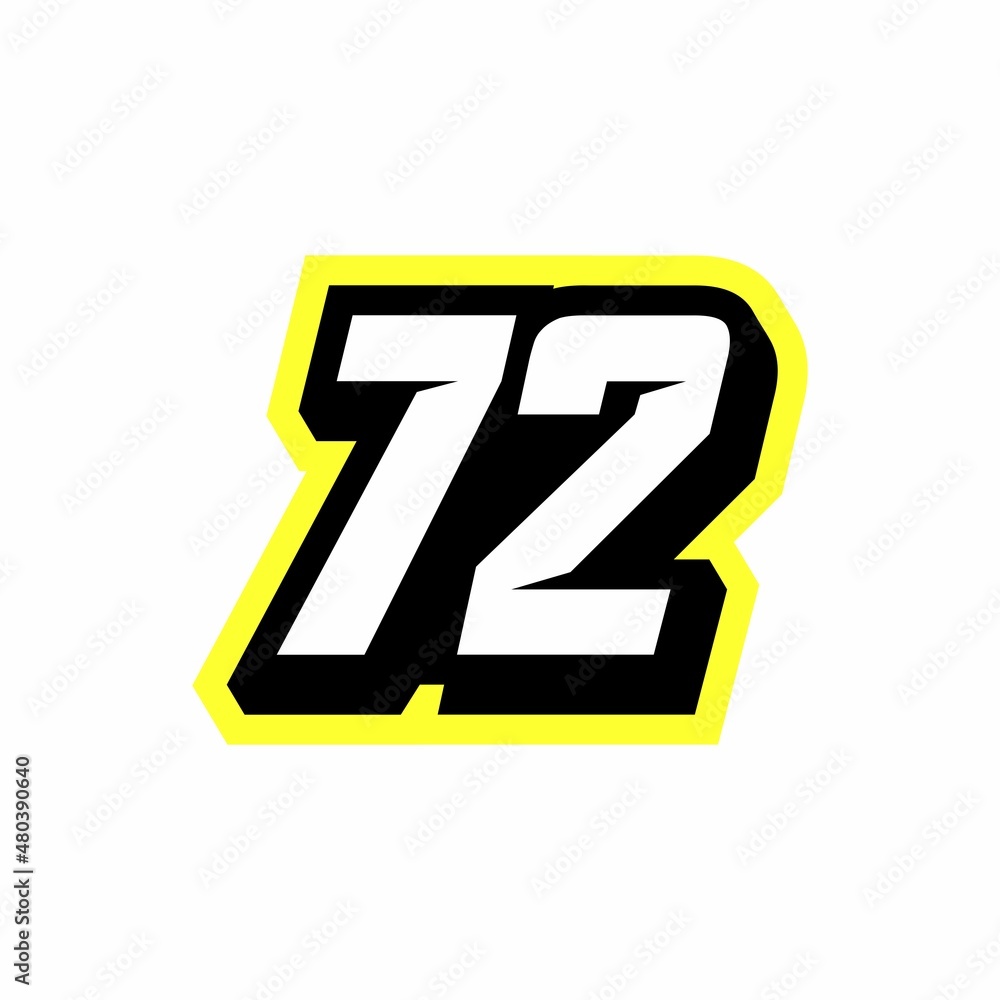 Racing number 72 logo design inspiration Stock Vector | Adobe Stock