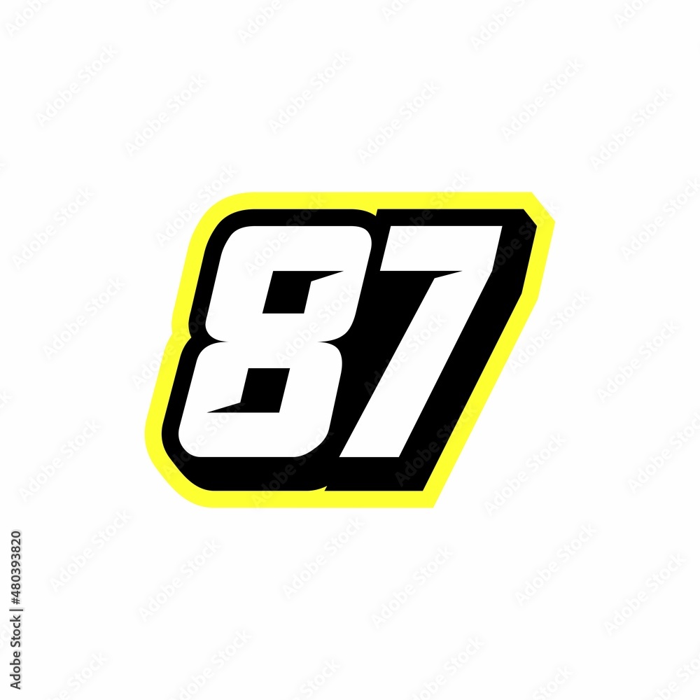 Racing number 87 logo design inspiration Stock Vector | Adobe Stock