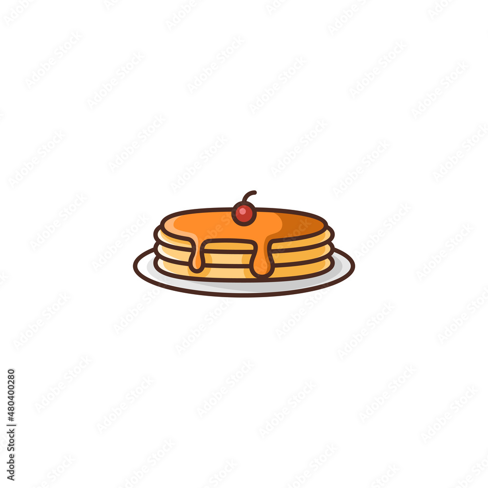 Illustration of Pancake icon - Food Icon - Fast Food Icon - Symbols ...