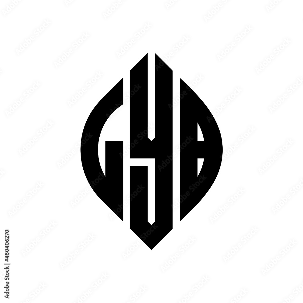 LYB circle letter logo design with circle and ellipse shape. LYB ...
