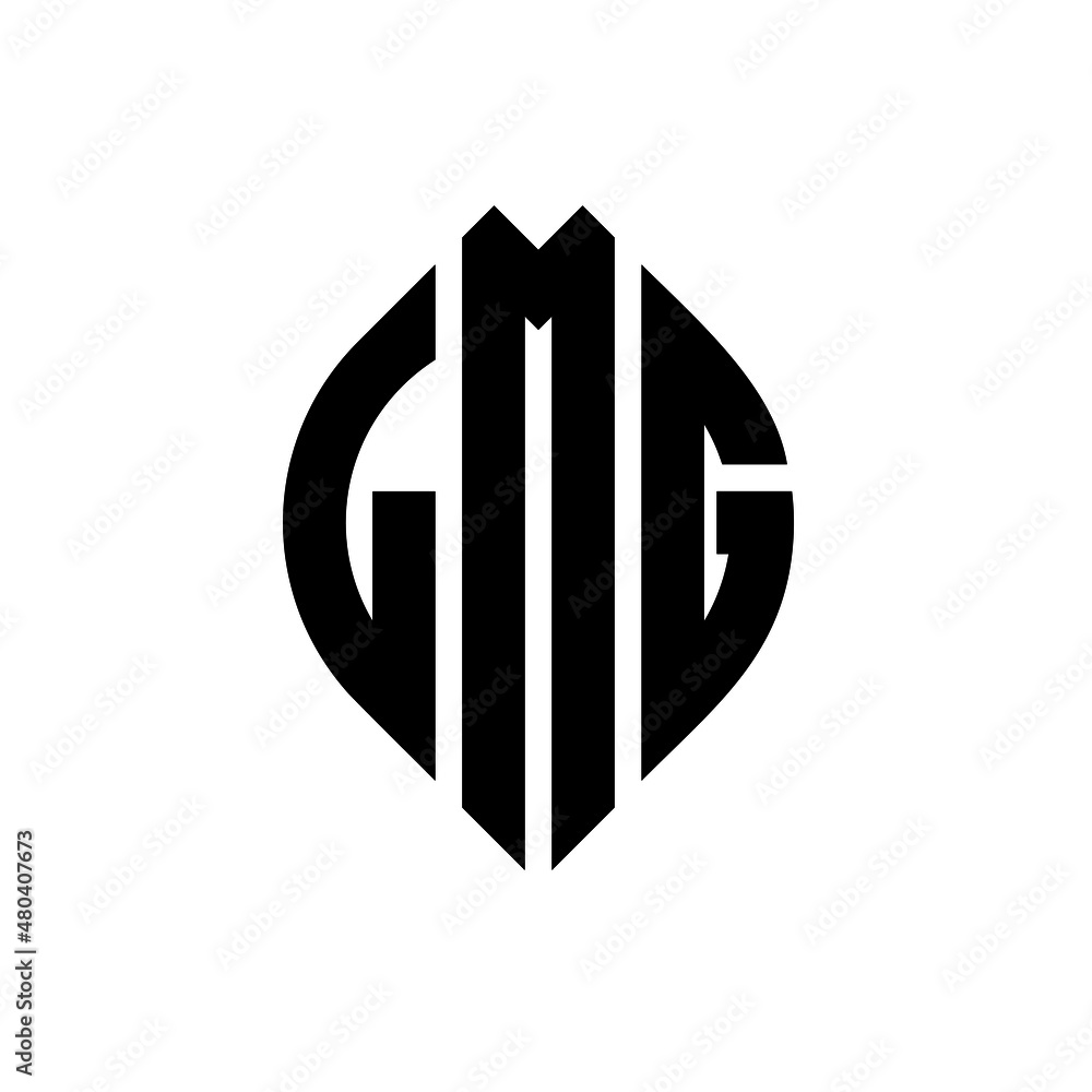 LMG circle letter logo design with circle and ellipse shape. LMG ...