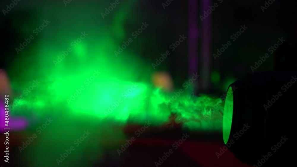 Smoke Machine and Green Laser Light System in Concert Stock Video ...
