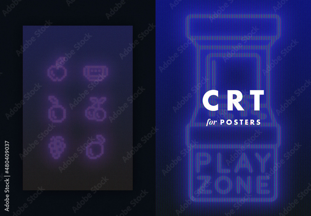 Crt Effect Mockup for Posters Stock Template | Adobe Stock