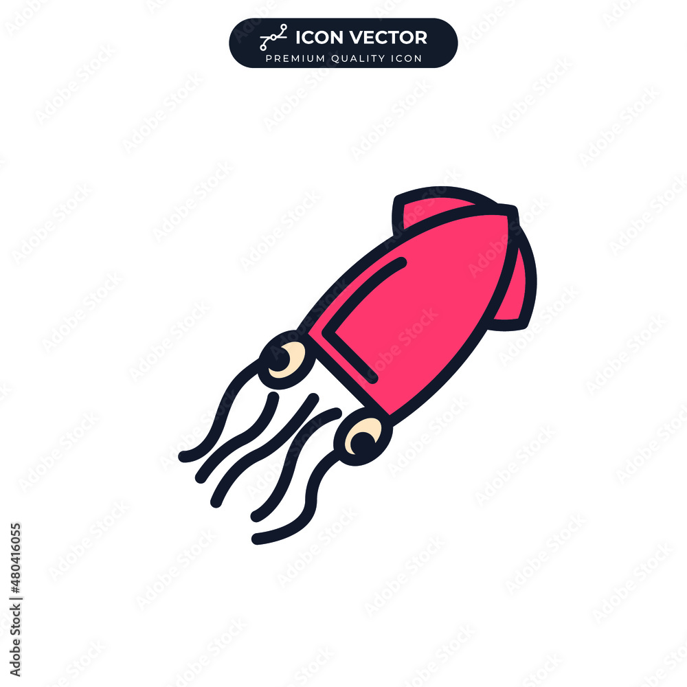 squid icon symbol template for graphic and web design collection logo ...