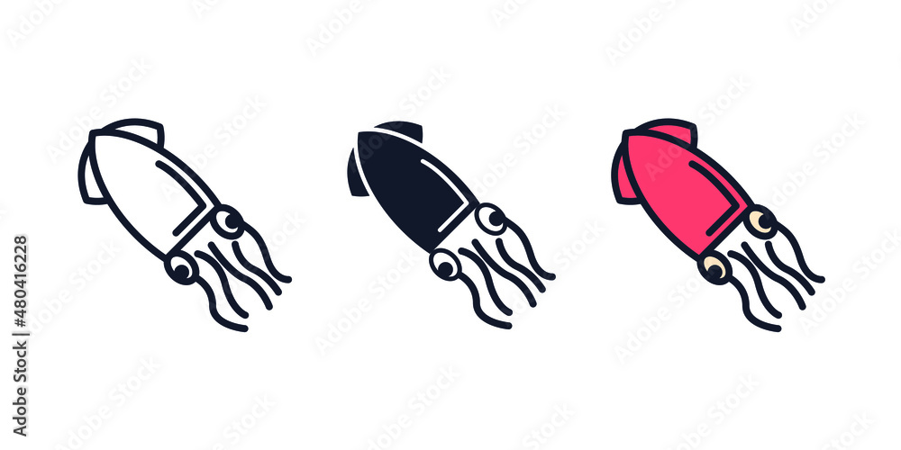 squid icon symbol template for graphic and web design collection logo ...