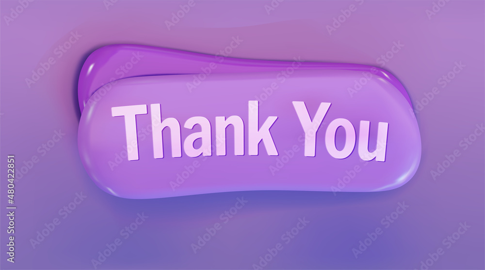 Thank you purple soft label. Lettering thank you on a gradient blur ...
