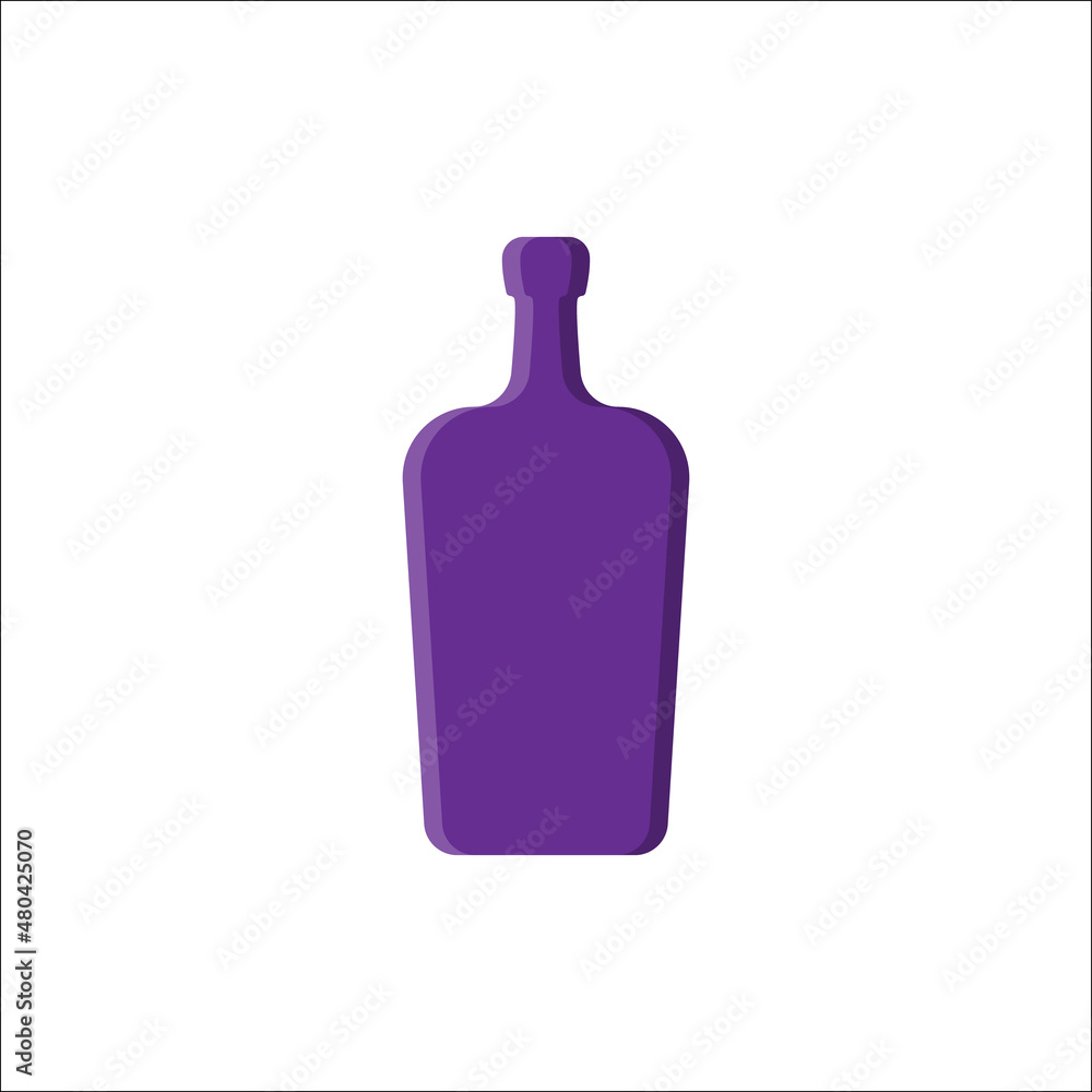 Liquor bottle. Alcoholic drink for parties and celebrations. Simple ...