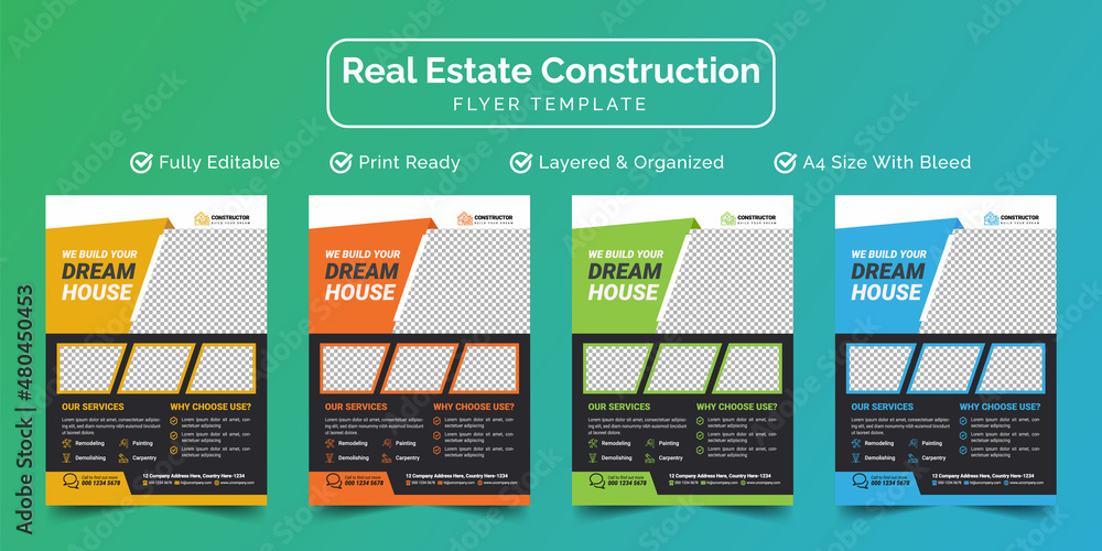 Real Estate Construction Business Industry Flyer Template Design ...