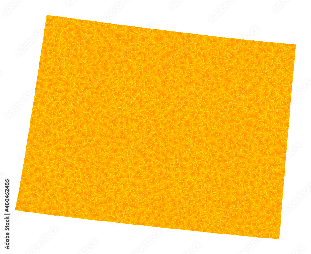 Vector Golden map of Wyoming State. Map of Wyoming State is isolated on ...