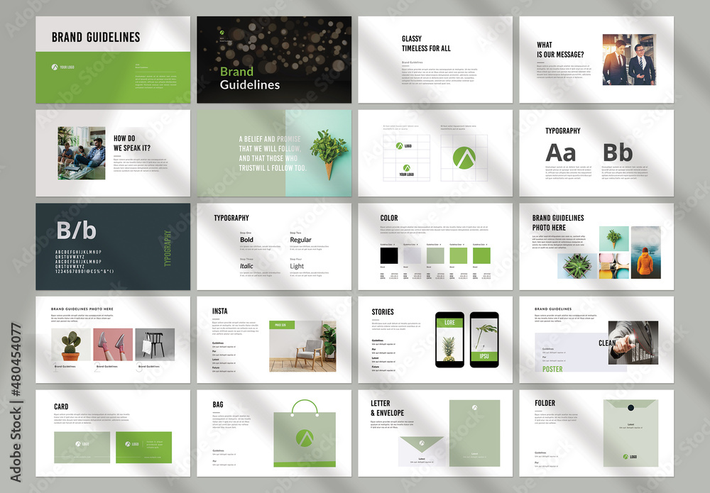 Brand Guidelines Presentation Layout Stock Template | Adobe Stock