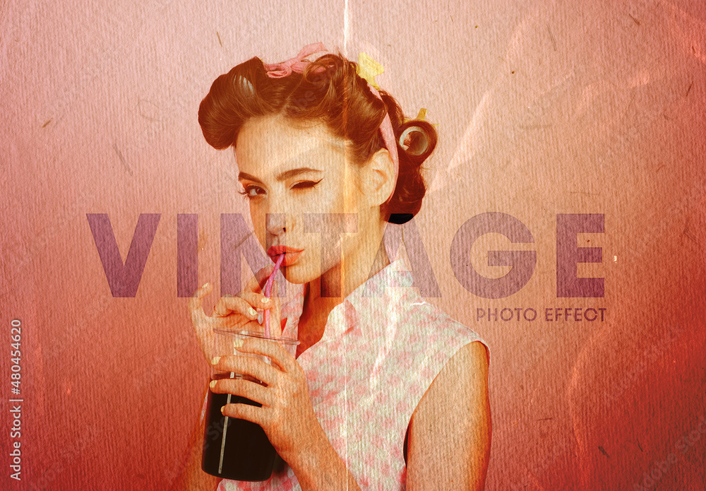 Retro Texture Photo Effect Stock Template | Adobe Stock