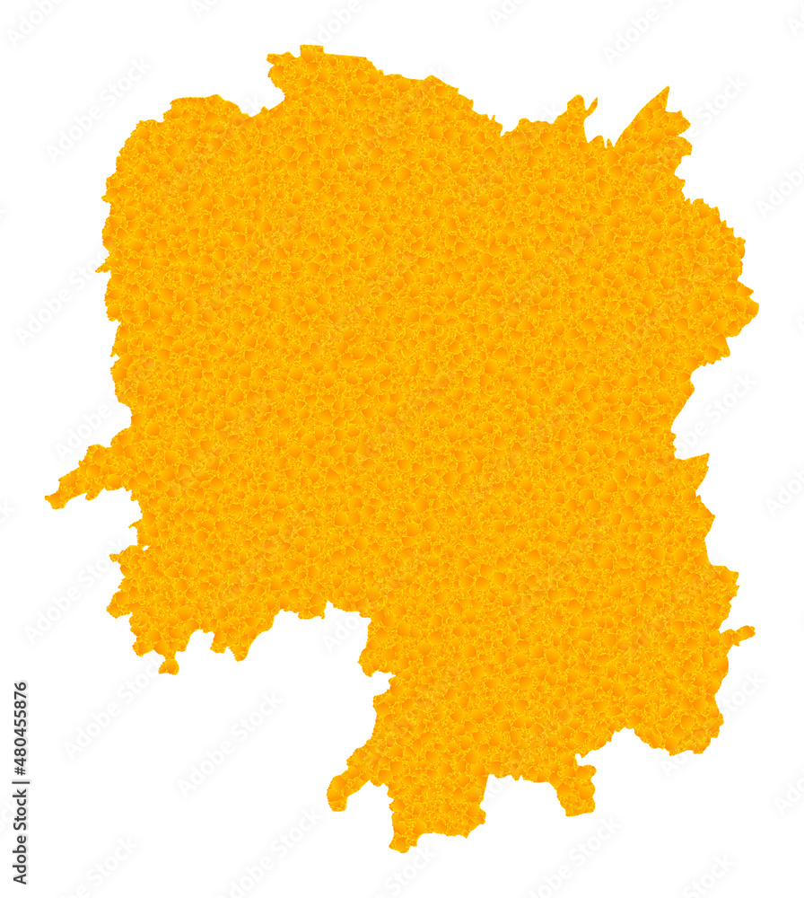 Vector Gold map of Hunan Province. Map of Hunan Province is isolated on ...