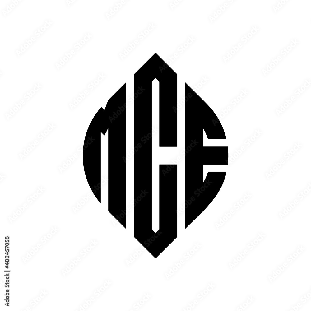 MCE circle letter logo design with circle and ellipse shape. MCE ...