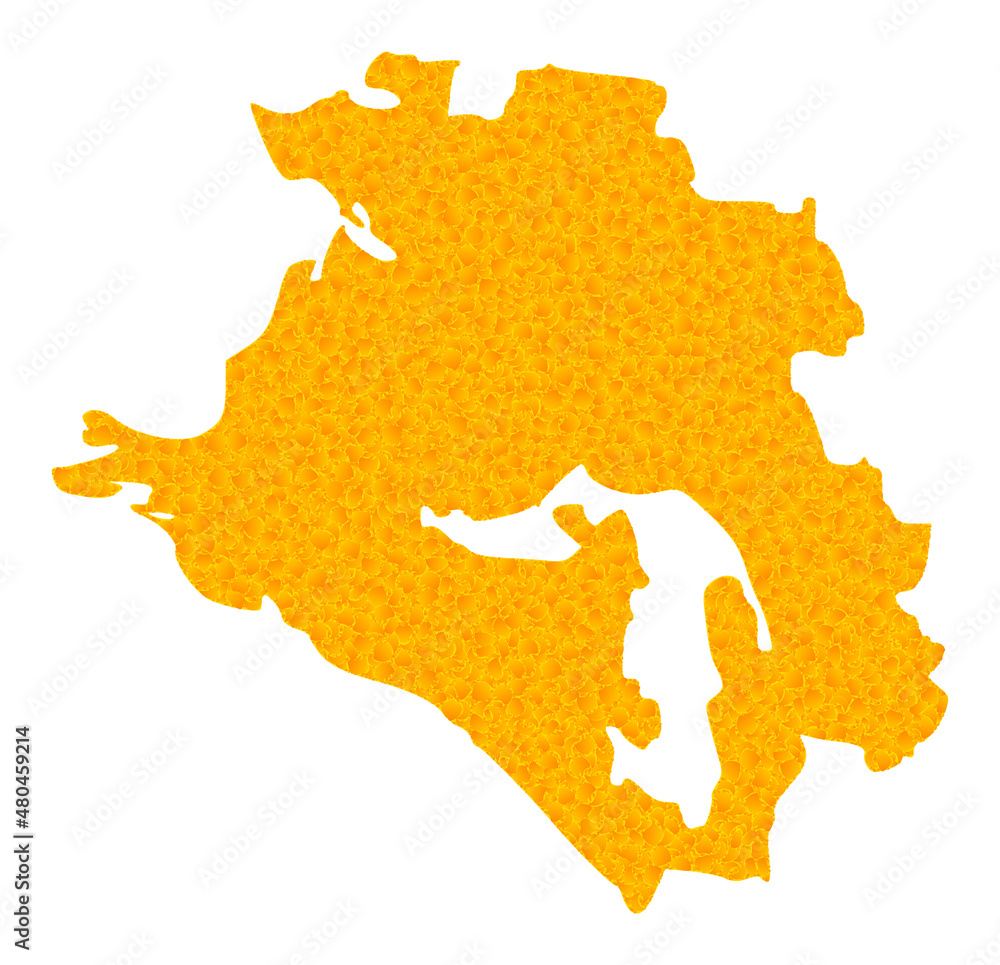 Vector Golden map of Krasnodarskiy Kray. Map of Krasnodarskiy Kray is ...