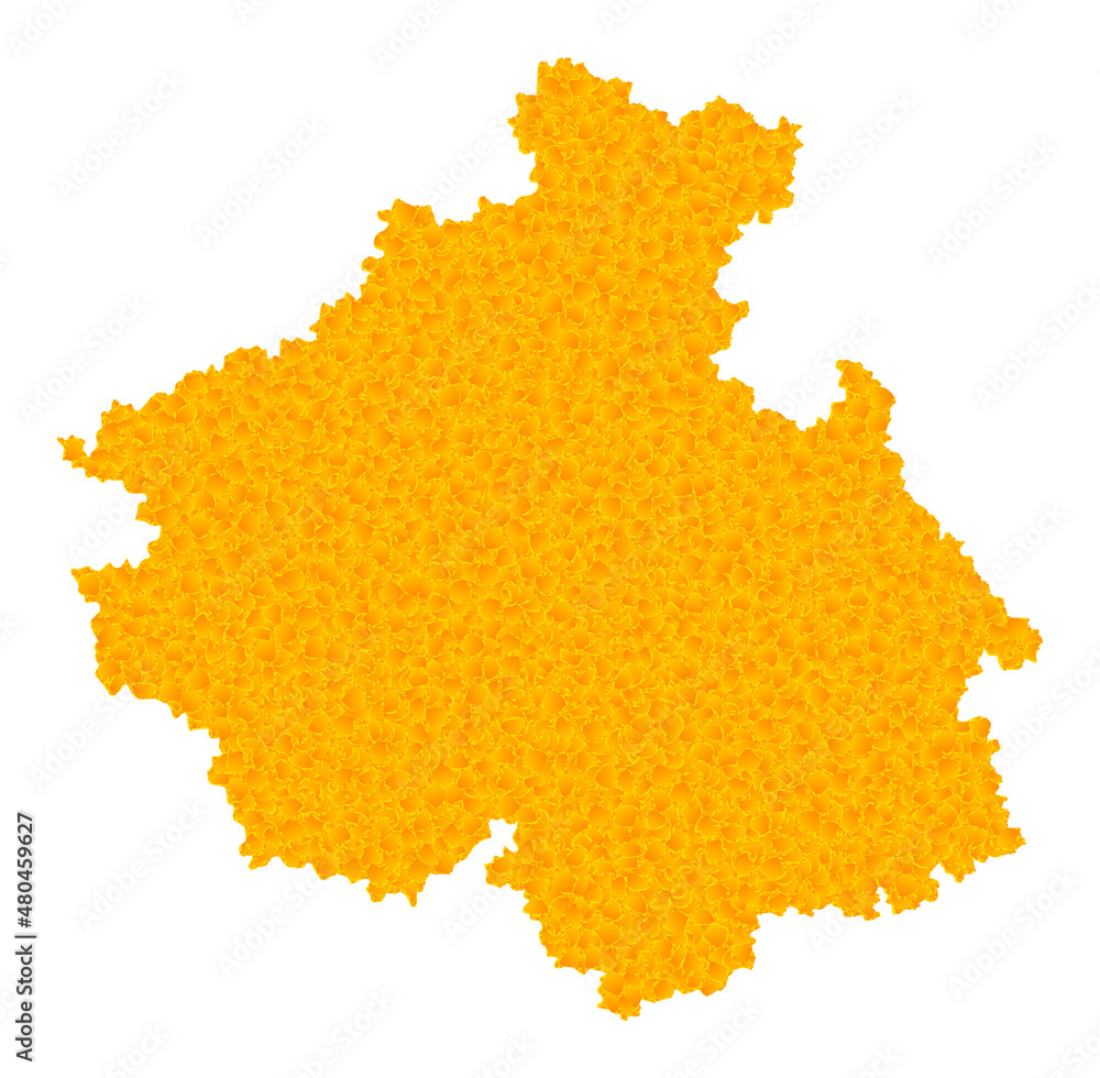 Vector Golden map of Altai Republic. Map of Altai Republic is isolated ...