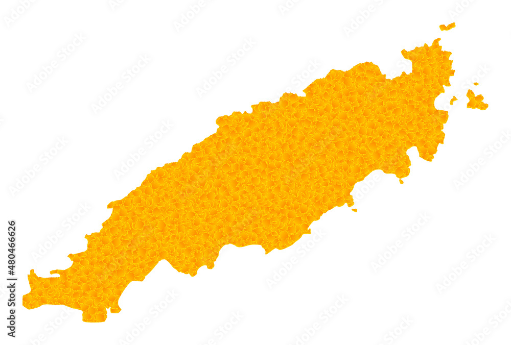 Vector Golden map of Tobago Island. Map of Tobago Island is isolated on ...