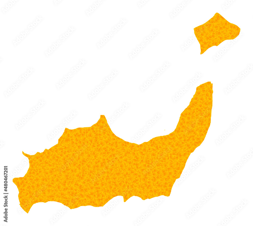 Vector Golden map of Inagua Islands. Map of Inagua Islands is isolated ...