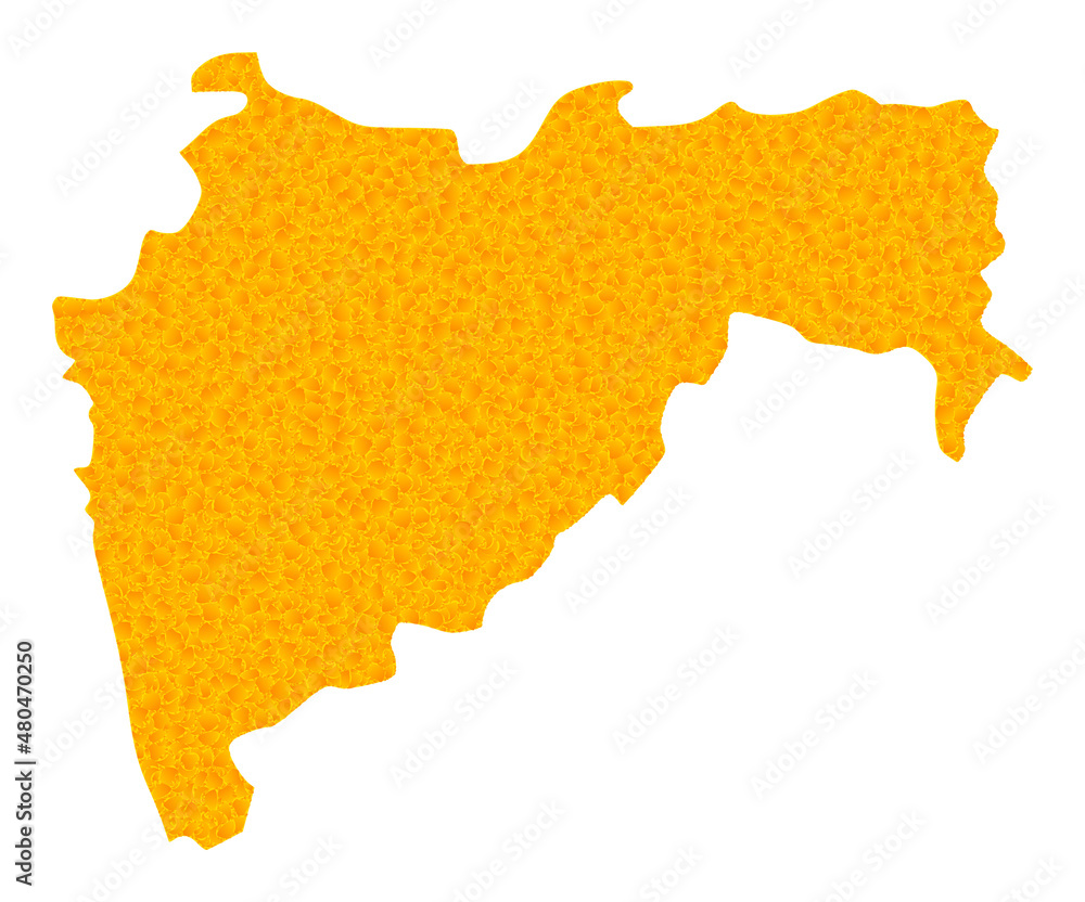 Vector Gold map of Maharashtra State. Map of Maharashtra State is ...