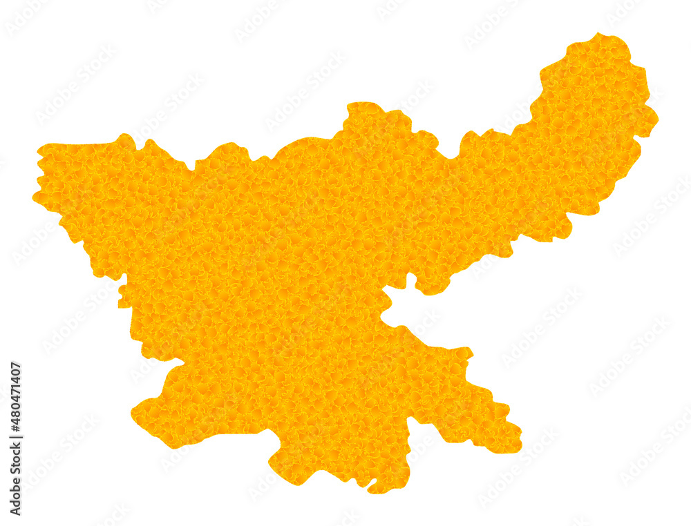 Vector Golden map of Jharkhand State. Map of Jharkhand State is ...