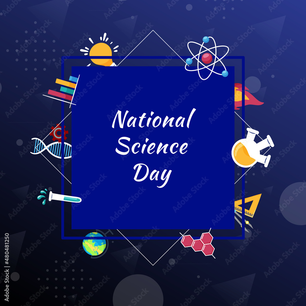National Science Day Design. with all the science elements and icons ...