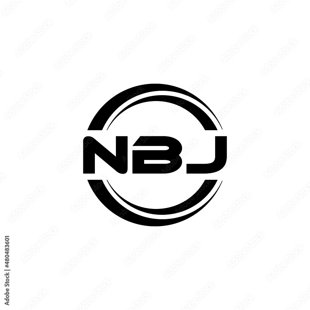 Vettoriale Stock NBJ letter logo design with white background in ...