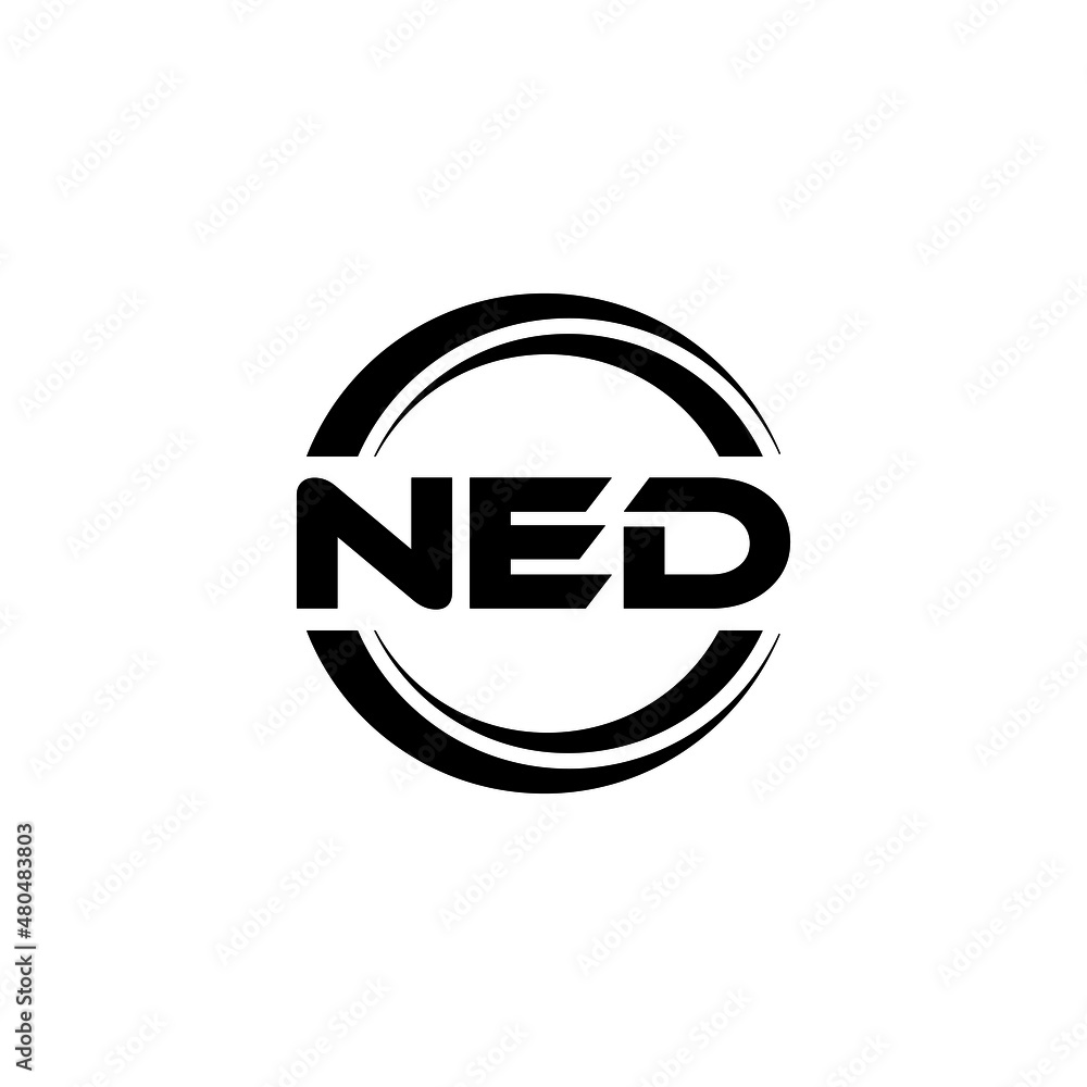 NED letter logo design with white background in illustrator, vector ...