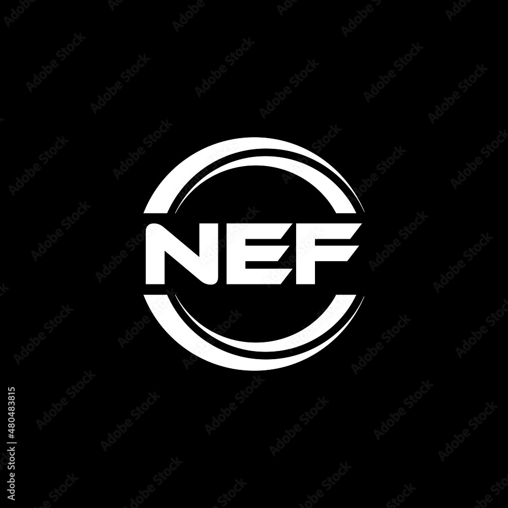 NEF letter logo design with black background in illustrator, vector ...