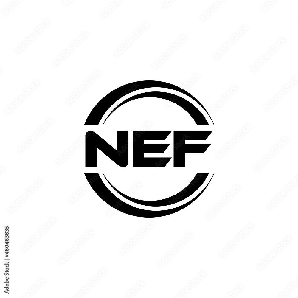 NEF letter logo design with white background in illustrator, vector ...