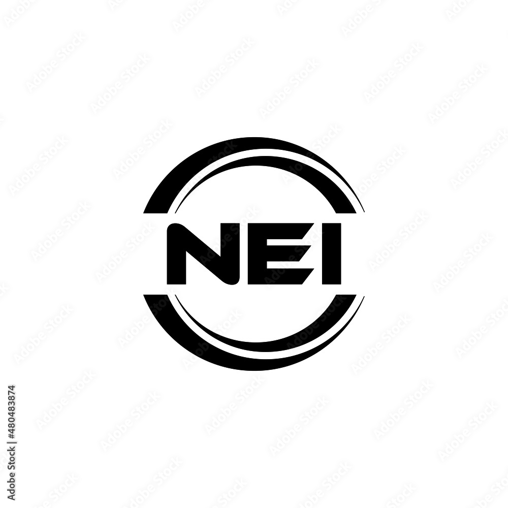 NEI letter logo design with white background in illustrator, vector ...