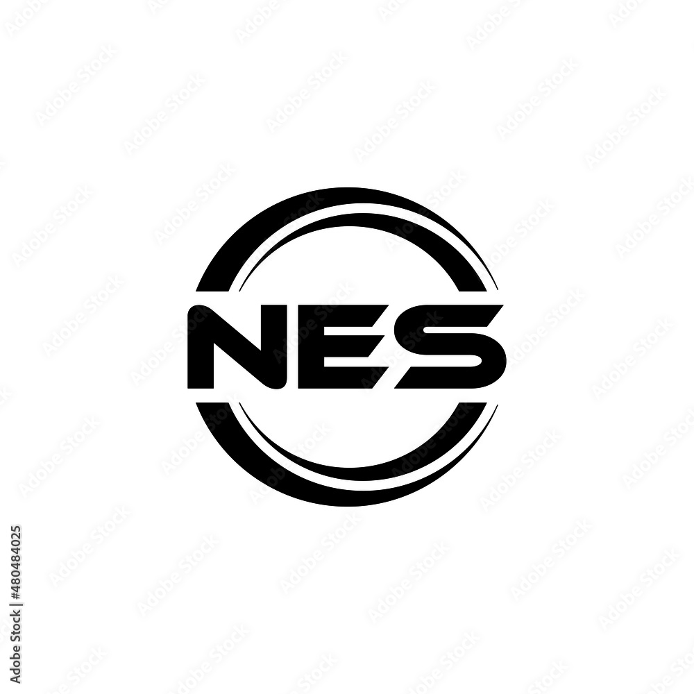 Vecteur Stock NES letter logo design with white background in ...