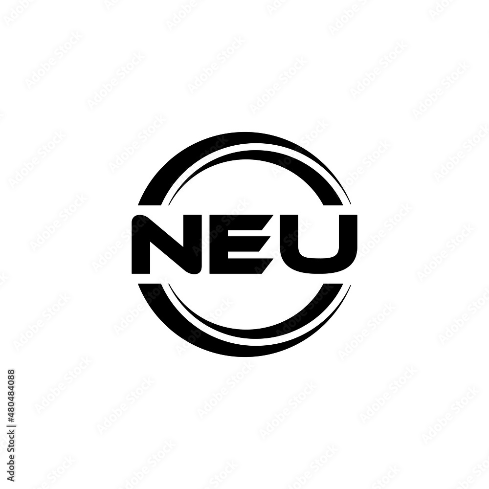 NEU letter logo design with white background in illustrator, vector ...