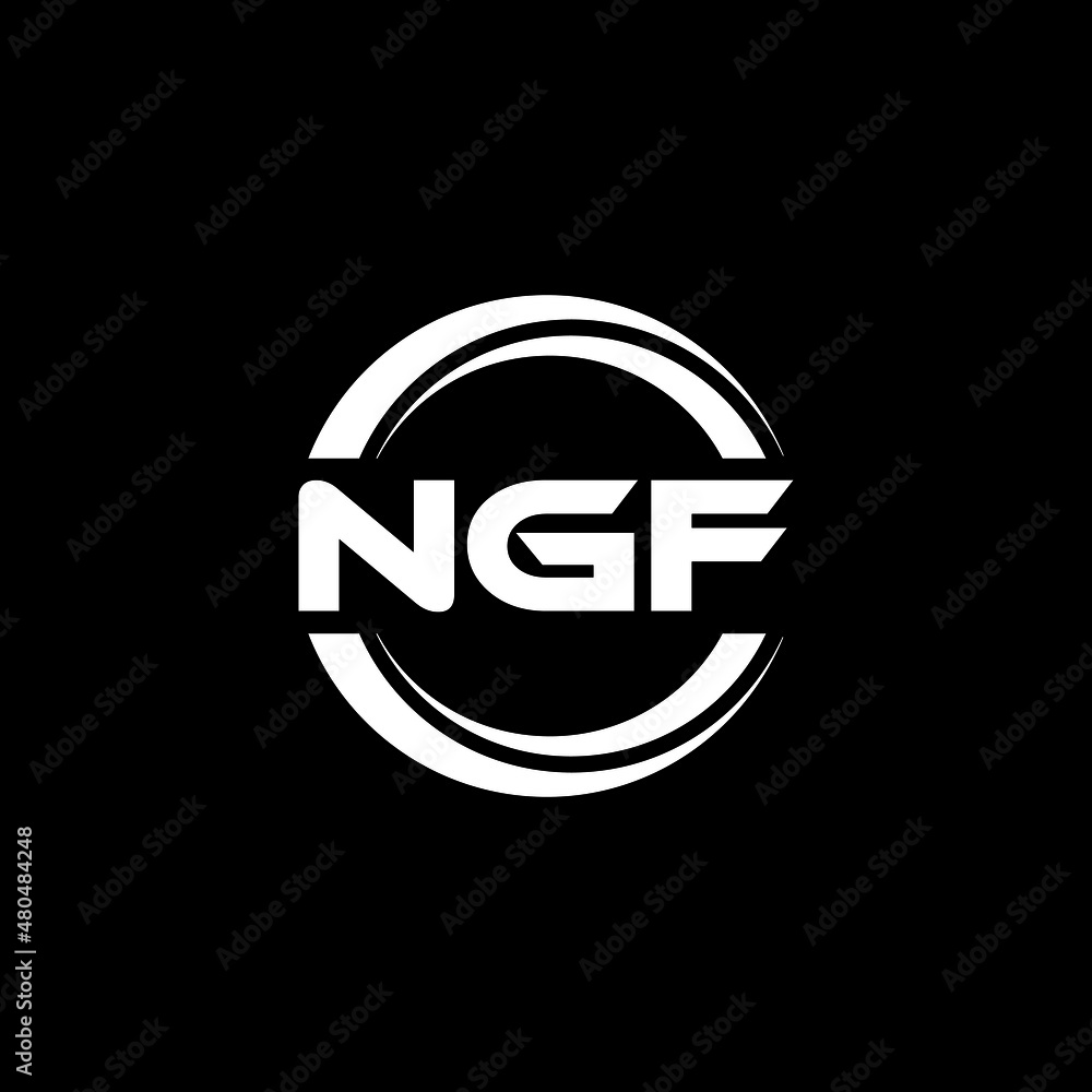 NGF letter logo design with black background in illustrator, vector ...