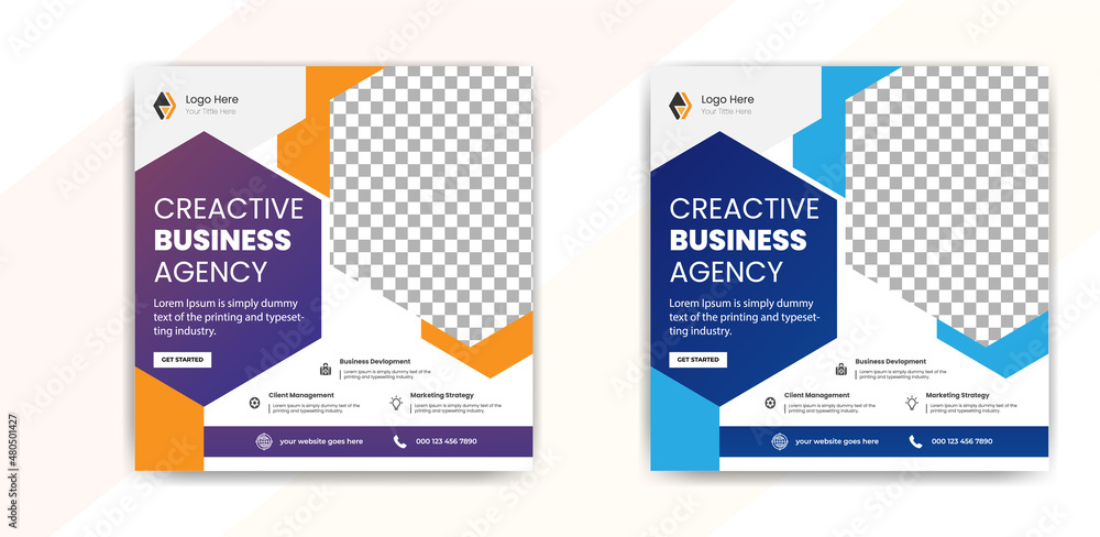 Creactive business agency social media marketing post template design ...