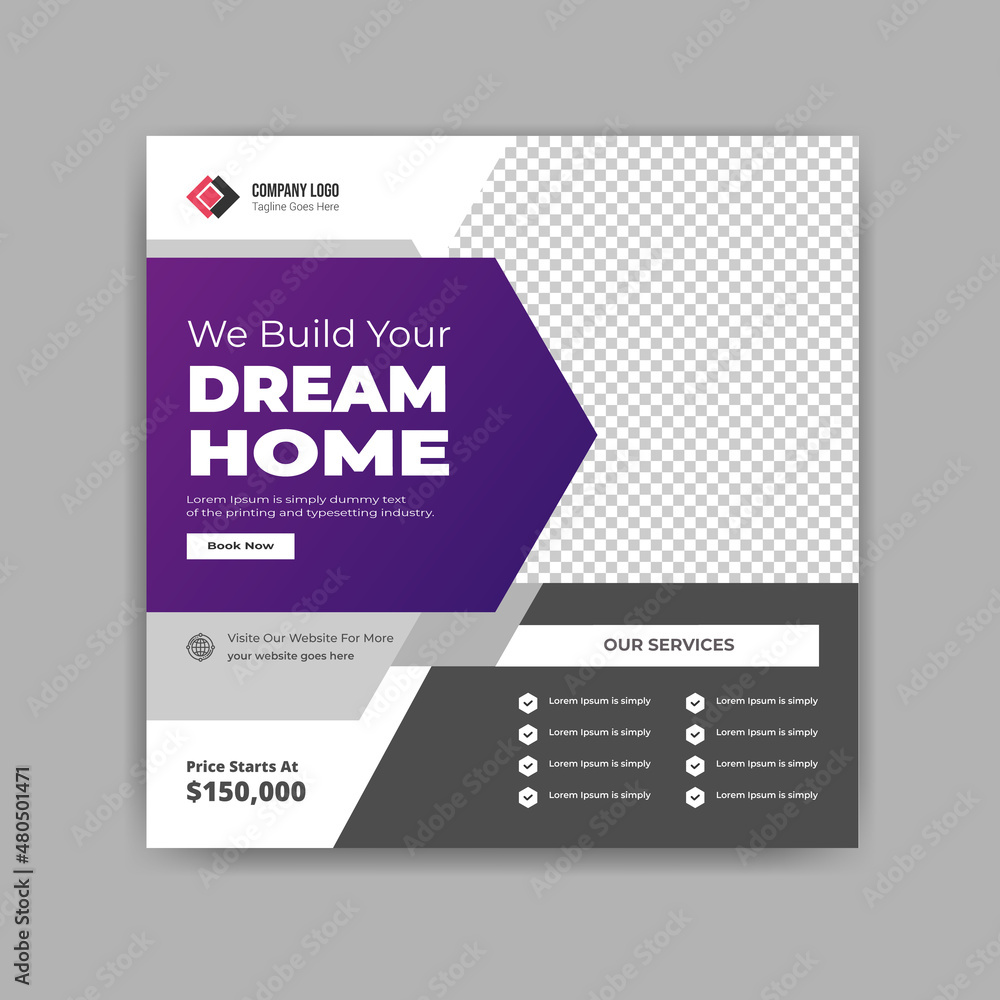 We build your dream home social media marketing post template design ...