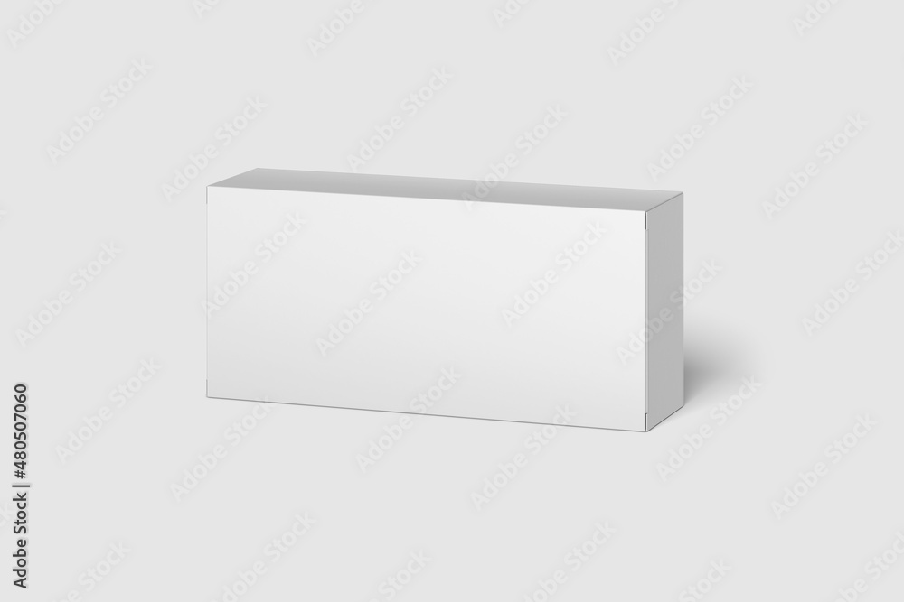 Blank White cardboard box front view isolated on white background. 3D ...
