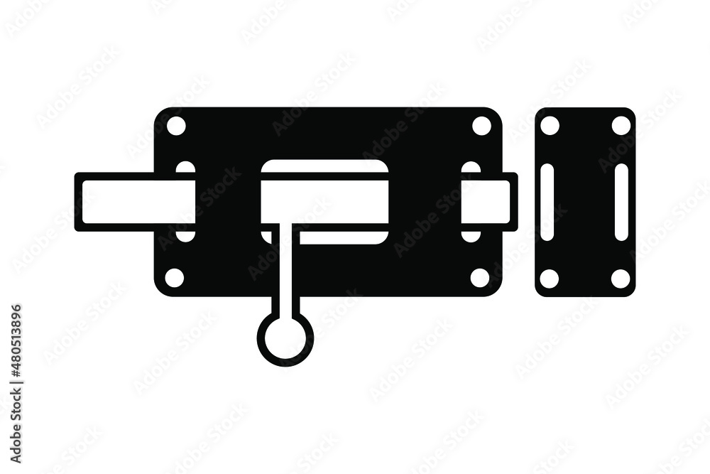 Vector illustration of latch black isolated on white background Stock ...