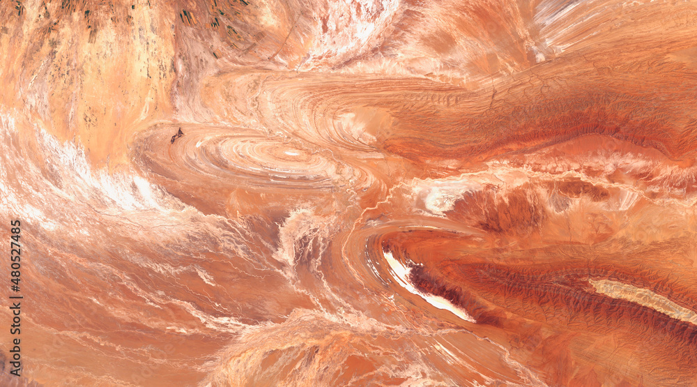 Poster Dasht-e Kavir, salt desert in the Iranian highlands, satellite ...